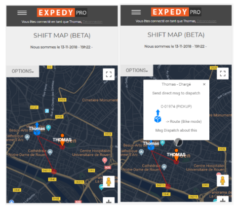Shift Map (livreur) | Expedy : Cloud Print Server